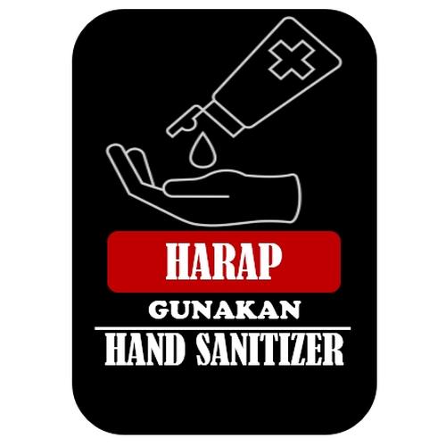Jual Sign Harap Gunakan Hand Sanitizer Icon Label Sticker Unik Signage ...