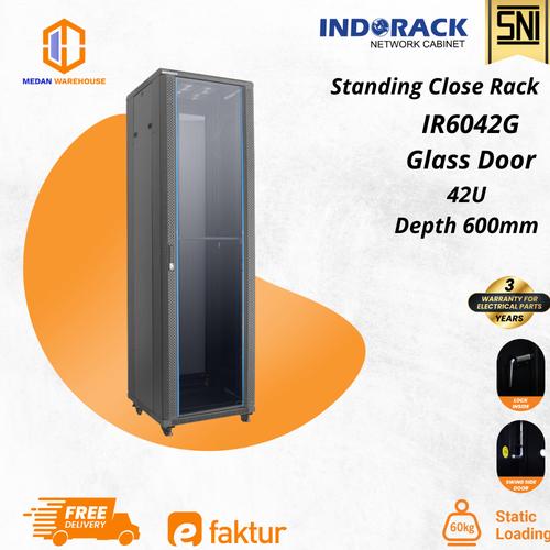 Jual Rack Server IR6042G Depth 600mm 42U Glass Door Rak Server 42U ...