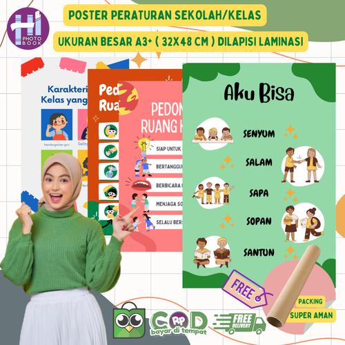 Jual Poster Edukasi Peraturan Sekolah/Kelas - Poster A3+ sudah laminasi ...