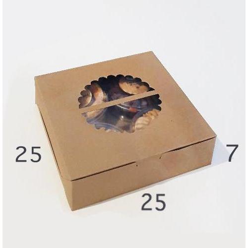 Jual bt box kue window 25x25 laminated dus roti kotak dos kardus coklat ...