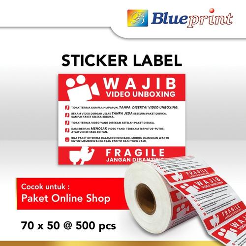Jual BLUEPRINT LABEL STICKER FRAGILE 70X50 @500PCS - Jakarta Timur ...