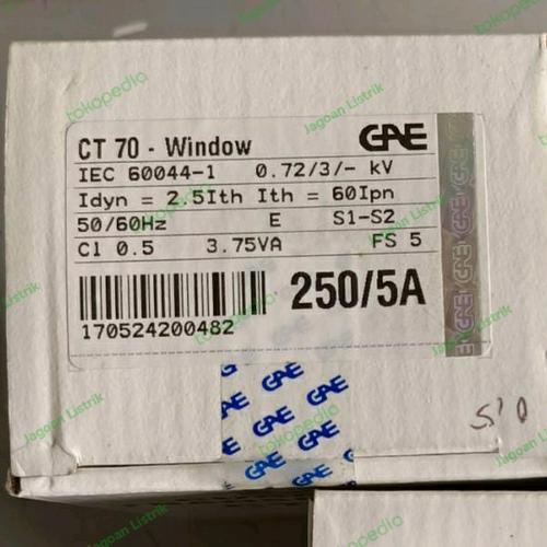 Jual Current Transformer GAE Trafo Arus CT70 CT 70 Window 250/5A Class ...