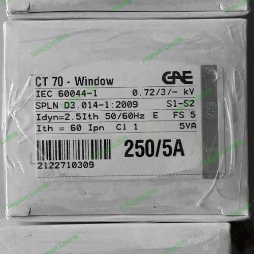 Jual GAE Current Transformer GAE Trafo Arus CT70 CT 70 Window 250/5A ...