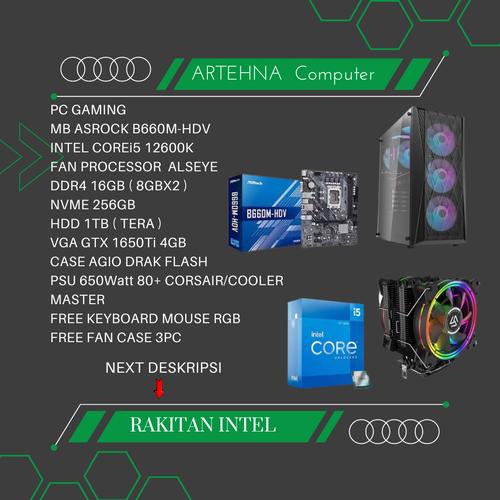 Jual pc gaming rakitan intel corei5 12600k komputer rakitan - Kota ...
