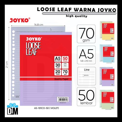 Jual Loose Leaf Isi Kertas/Refill File Binder Joyko Warna A5 101CO 50 ...