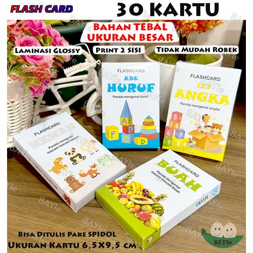 Jual Flash Card Mainan Edukasi Anak Isi 30 Kartu Bahan TEBAL ArtPaper ...