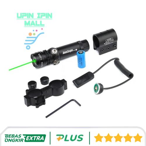 Jual Senter Tactical Laser Tactical Titik Hijau Komplit dengan Baterai ...
