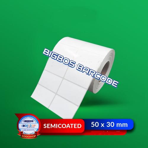 Jual Label Semicoated 50 x 30 mm Sticker Printer Barcode 50x30 mm 1&2 ...