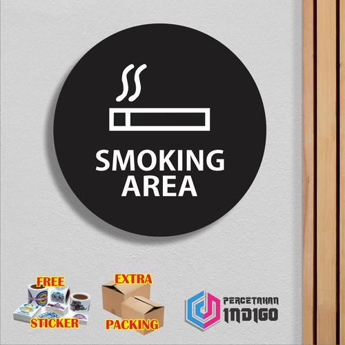 Jual Papan tanda akrilik sign board Bulat Smoking Area - Kab. Bekasi ...