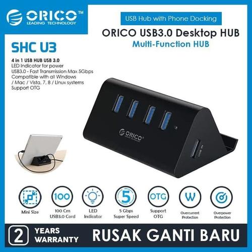 Jual USB HUB ORICO SHC U3 4 Port USB 3.0 HUB with Phone / Tablet ...