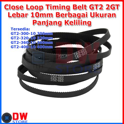 Jual Close Loop Rubber Timing Belt GT2 2GT Lebar 10mm Berbagai Ukuran 3 ...