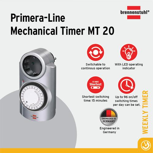 Jual Brennenstuhl Timer Analog MT 20 Stop Kontak Colokan Listrik ...