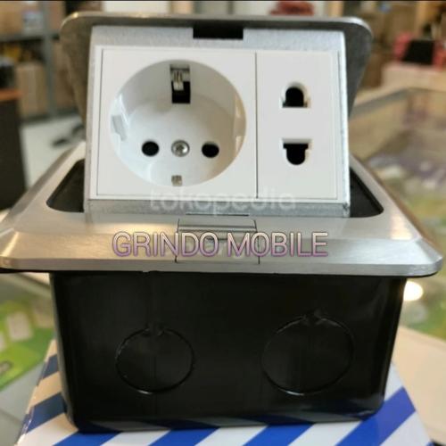 Jual FLOOR SOCKET LANTAI/TANAM 2 COLOKAN LISTRIK AC 220 VOLT/STOP ...