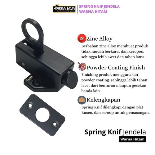 Jual Grendel Spring Knife Kotak Hitam Doff Slot Kunci Jendela Rumah ...