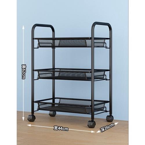 Jual JUMBO RAK TROLI 3 susun roda track trolley wheel hitam putih rak ...