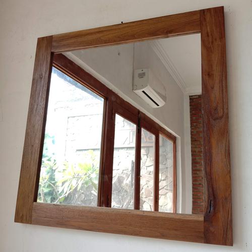 Jual Cermin Hias Dinding Antik Kayu Jati Erosi Teak Wood Rustic Mirror ...