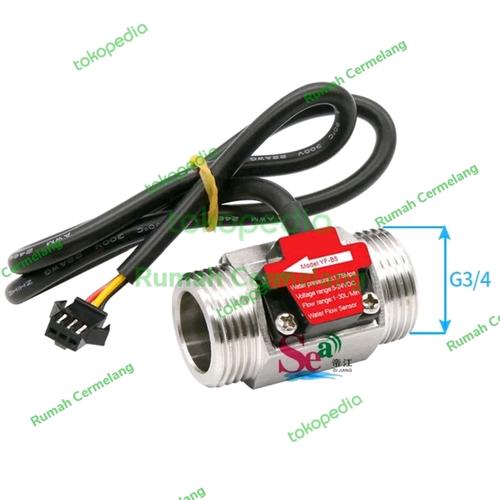 Jual Water Flow Sensor G3/4" Flow Meter 3/4 inch Stainless Steel 304 ...