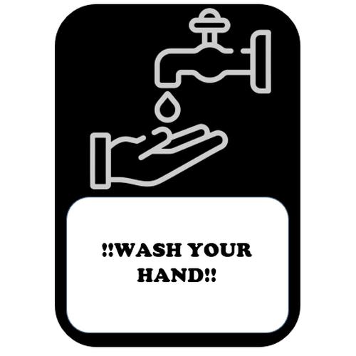 Jual Sign Wash Your Hand Icon Label Sticker Unik Signage - 28cmx20cm ...