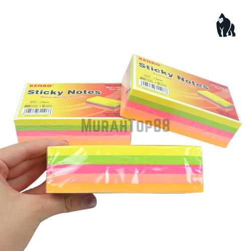 Jual Sticky Notes Kenko SNC-0305N Rectangle / Memo Tempel 5 Warna Neon ...