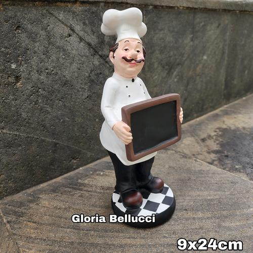 Jual patung koki menu papan pajangan chef dekorasi restoran cafe dapur ...