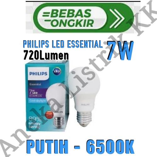 Jual PHILIPS LED ESSENTIAL 7W PUTIH KUNING E27 BOHLAM LAMPU BULB 7 W WATT - Putih, TANPA BUBBLE ...