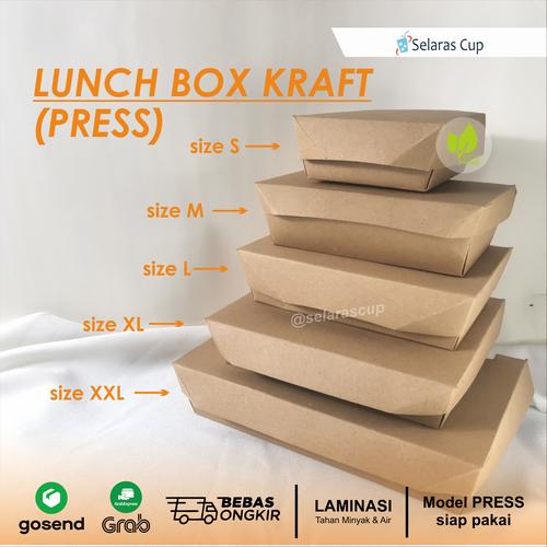 Jual paper lunch box kraft kotak nasi kertas dus catering murah siap ...