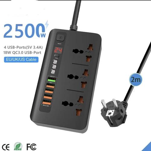Jual Stop Kontak COMBO USB 3 Power Socket 5 USB Port 3.4A QC3.0 2500w ...