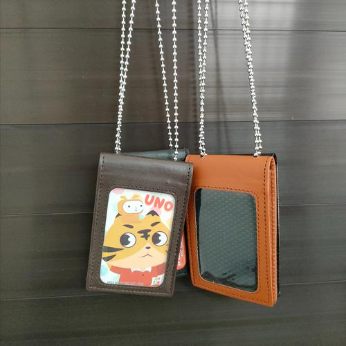 Jual Name Tag ID Card Holder Plus Kalung Rantai Hitam kilap Kwalitas ...