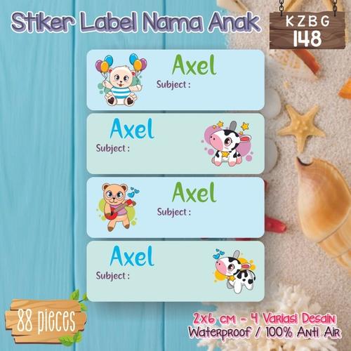 Jual stiker label nama anak waterproof pensil sepatu sekolah botol KZBG ...
