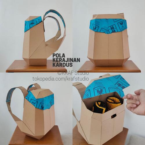 Jual Pola Kerajinan Kardus no.1515: Tas Ransel / Backpack - KERTAS HVS ...