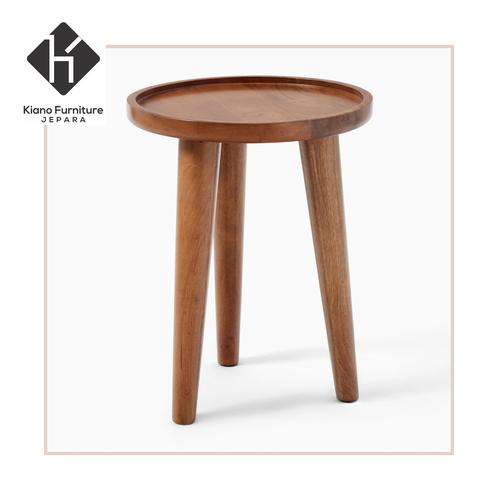 Jual Meja Samping Sofa Bulat Diameter 45cm, Side Table Kayu Jati ...