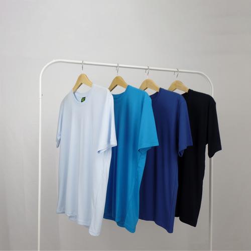 Jual Kaos T-shirt Oblong Polos Katun Cotton Combed 30s - Seri Biru ...