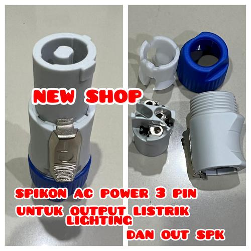 Jual spikon/jack ac power 3 pin untuk output listrik lighting dan sound ...