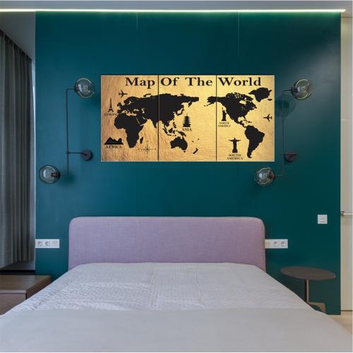 Jual hiasan dinding kayu World Map Peta Dunia dinding rumah ukuran ...