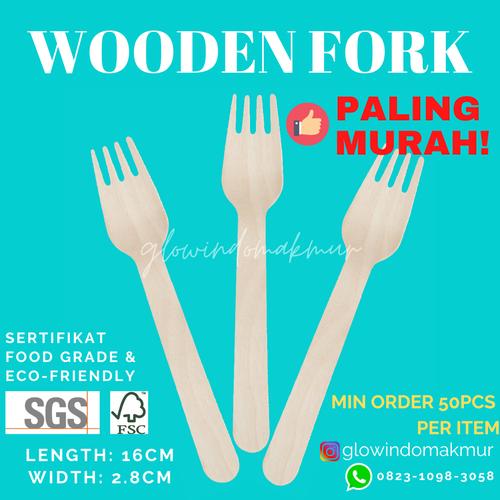 Jual Garpu Makan Kayu Garpu Kayu Wooden Fork 16cm - Tester 7.5cm - Kab ...