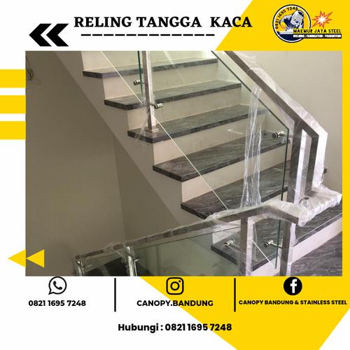 Jual Reling tangga kaca / reling stainless / pegangan stainless pagar ...