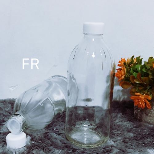 Jual botol kaca 500ml tutup plastik botol syrup botol jamu botol jus ...