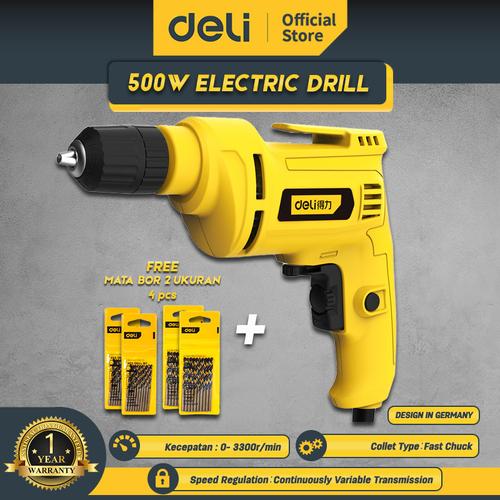 Jual Deli Hand Electric Drill 220V / Mesin Bor Listrik 10MM/500W ...