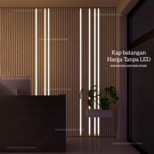 Jual Kap lampu batangan alumunium bentuk rata panjang rumah lampu strip ...