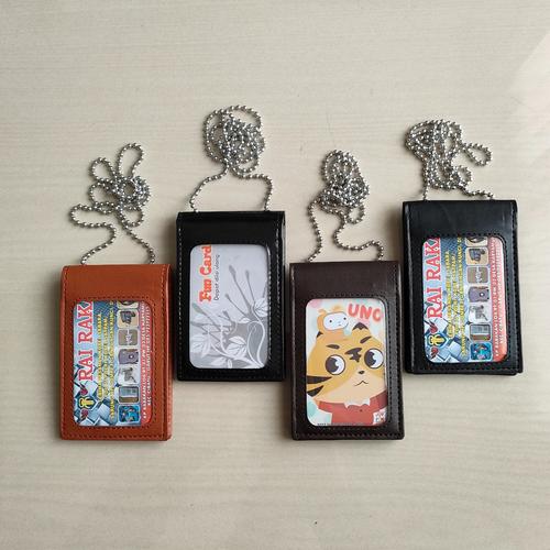 Jual Name tag kulit asli 2 muka nametag magnet id card holder koper ...
