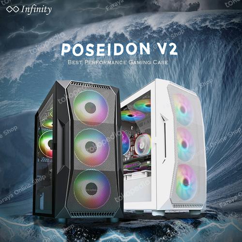 Jual Casing PC Desktop Infinity Poseidon V2 Micro ATX Case with 3 Fan ...