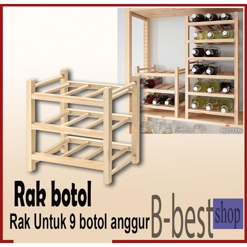Jual Rak Botol Anggur / Rak untuk 9 botol Rak kayu 3 susun - Jakarta ...