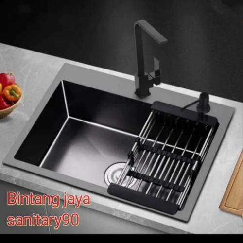 Jual paket Kitchen sink stainless minimalis 5040 kran+tempat sabun ...