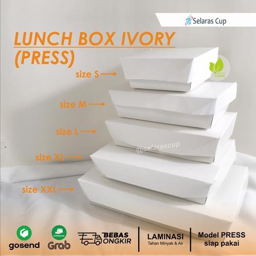 Jual paper lunch box ivory laminasi box catering nasi kotak lunchbox ...