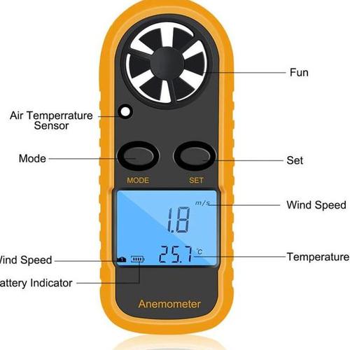 Jual Digital Anemometer Pengukur kecepatan angin thermometer Anemo ...