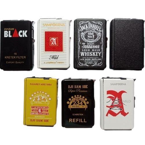Jual Kotak Box Tempat Rokok Plus Korek Api Gas Lighter Gambar Merk Roko ...