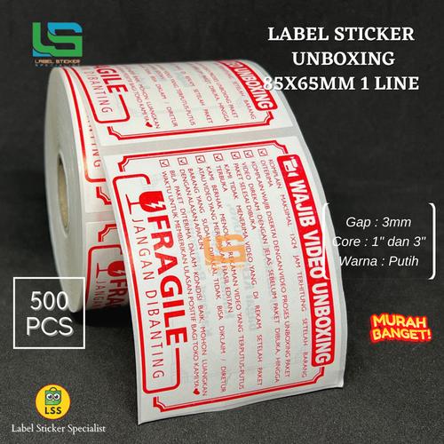 Jual Label Sticker FRAGILE Wajib Video Unboxing Stiker 85X65 Ready ...
