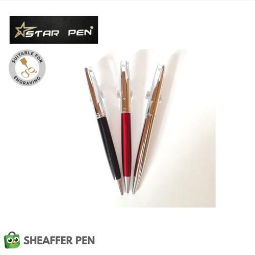 Jual Star Pen Star Stainless Steel Full Chrome Trim Ballpoint - Full ...