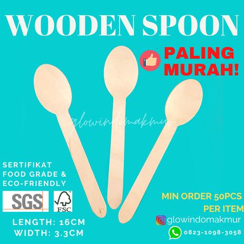 Jual Sendok Kayu Sekali Pakai Sendok Makan KayuWooden Spoon 16m ...