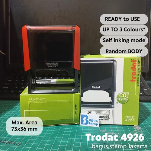 Jual Stempel Warna Otomatis Custom Design Trodat 4926 (Ukuran 74x37 mm) - dengan Tulisan, 1 ...